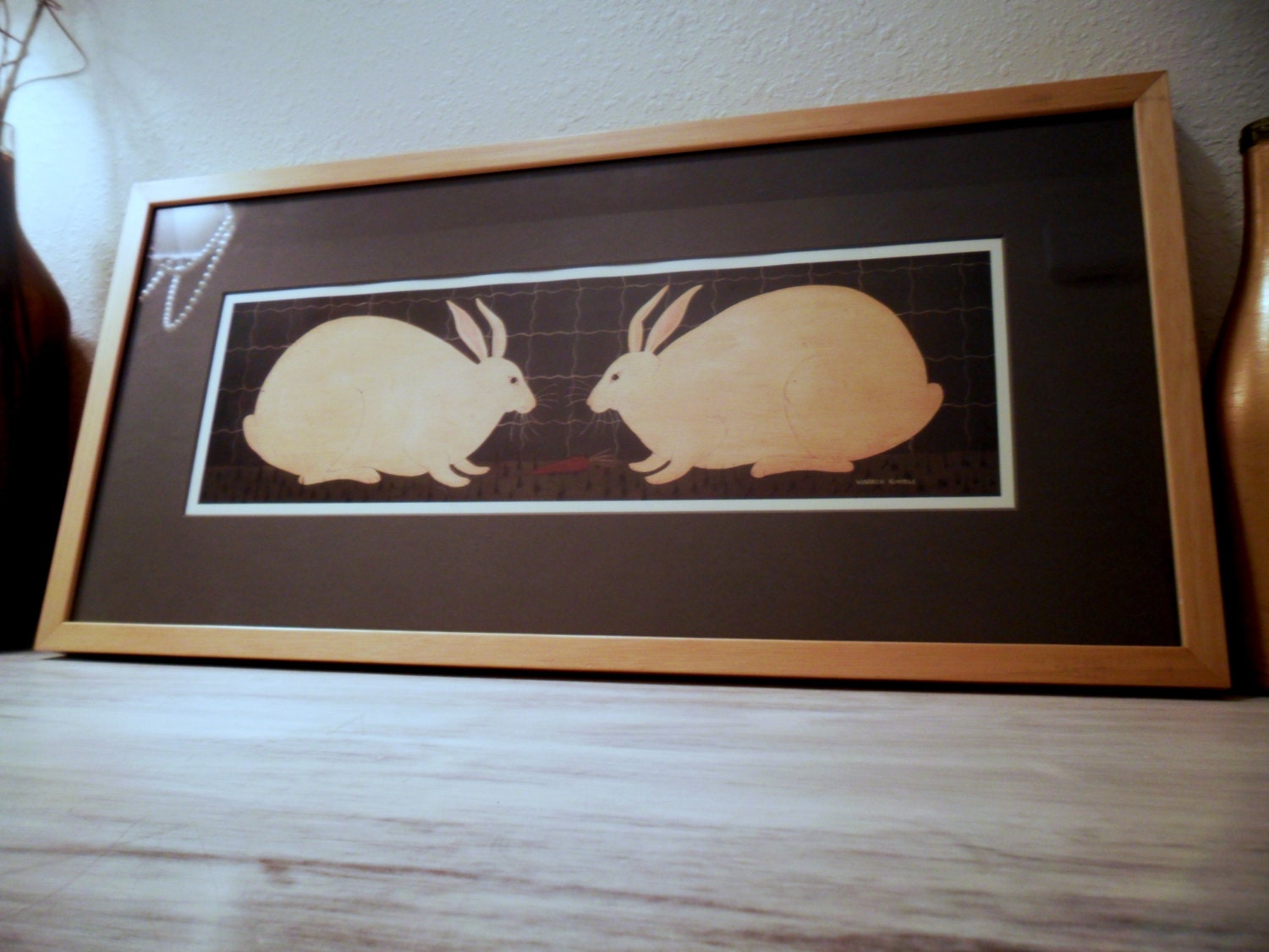 Large signed Warren Kimble print folk art country decor