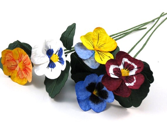 Pansy Single Stem Paper Flower