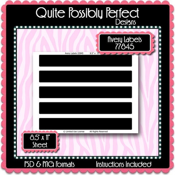 Wrap Around Avery 22845 Labels Template Instant Download PSD