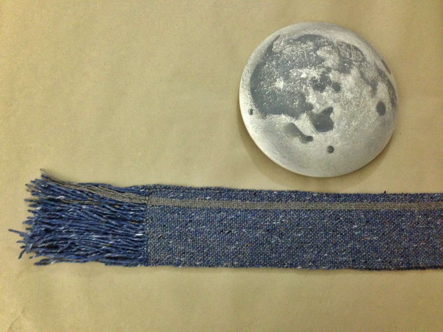 the bonny blue hand-woven blue tweed woolen by TheWeaverOfWords