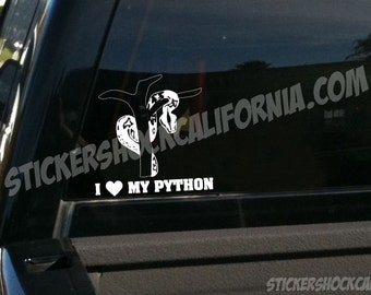 I Love My Python Vinyl Decal Sticker
