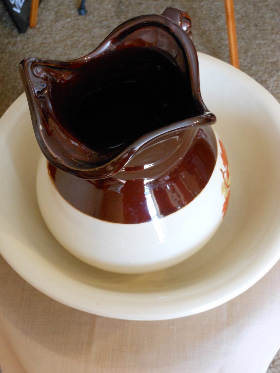 McCoy Pottery 7515 Pitcher and Bowl