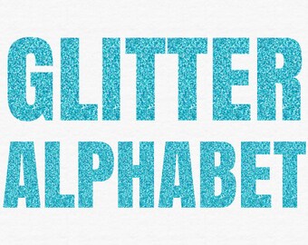 Teal Glitter Letter Clip Art, Turquoise Letter Clipart, Blue Number ...