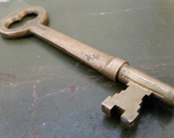 Vintage Brass Skeleton Key ADLAKE Collectible Keys