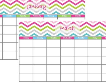 Popular items for chevron calendar on Etsy