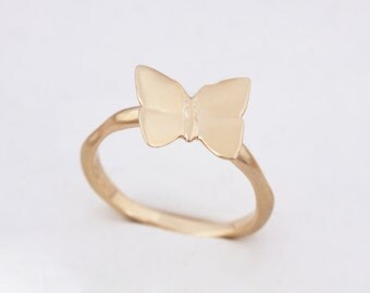 Gold butterfly ring | Etsy