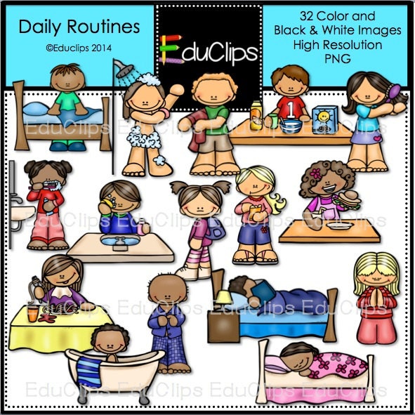 Daily Routines Clip Art Bundle