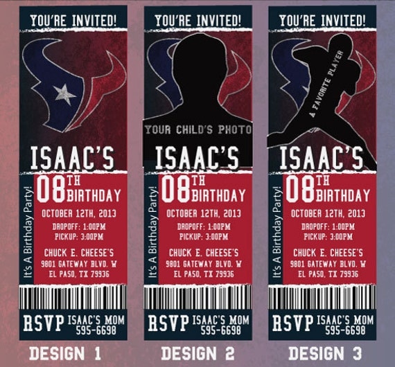 Houston Texans Party Invitations