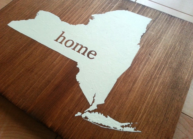 New York State Map Home Wood Sign by ScrappyMadison on Etsy