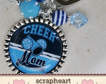 Cheer Team Mom Jewelry, CUSTOM School and Team Key Ring, Cheerleading ...