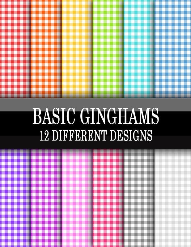 12 Different Gingham Pattern Printable Scrapbooking Papers – Checked ...