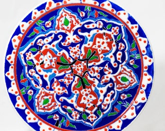 Vintage Turkish Cini,Kutahya Cini ,Handpainted,Display Plate,Ottoman ...