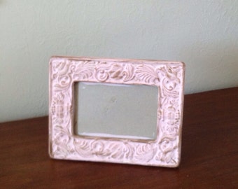 Pink shabby chic frame, cottage chic, up cycled and distressed, hand ...