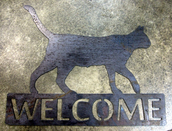 Cat Welcome Sign by designsbyRH on Etsy