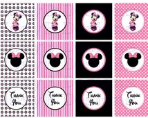 Popular items for minnie mouse labels on Etsy