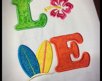 Tropical Flower Beach Applique