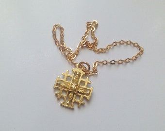 20% off-SALE!!! - Jerusalem Cross - Gold - Silver Cross Pendant - Tiny ...