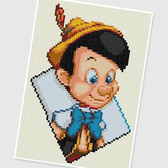 PDF Cross Stitch pattern 0252.Pinocchio INSTANT DOWNLOAD