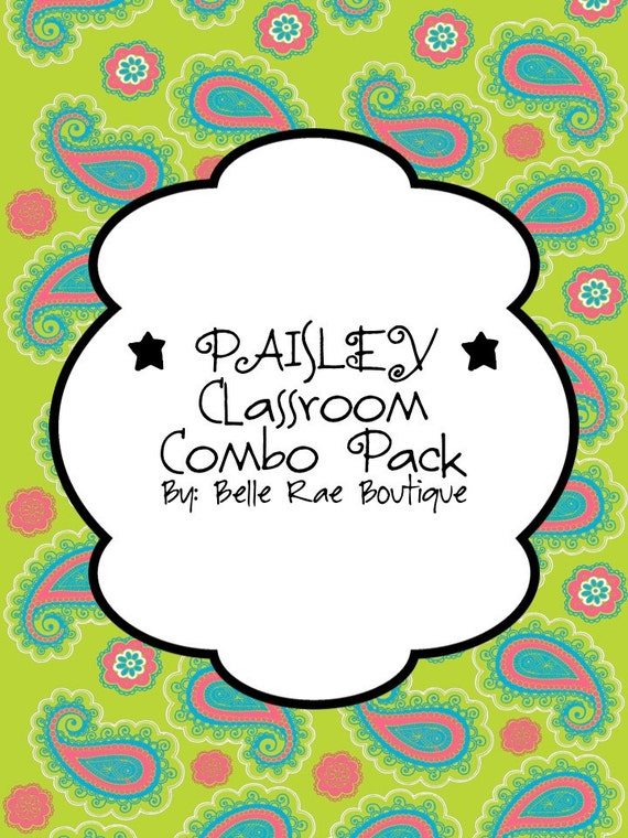 Items similar to PAISLEY {Classroom Combo Pack} - Library labels ...