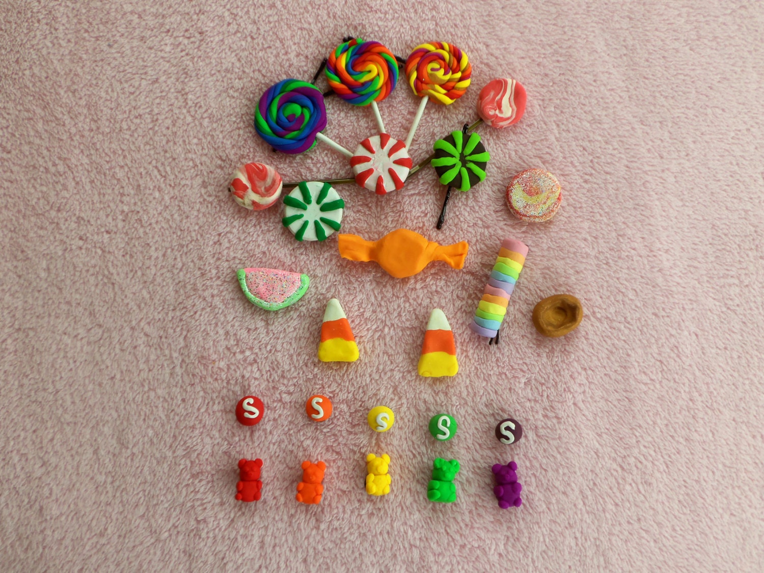 20-pc Candy Hair Clips by SugarandSpiceDrops on Etsy