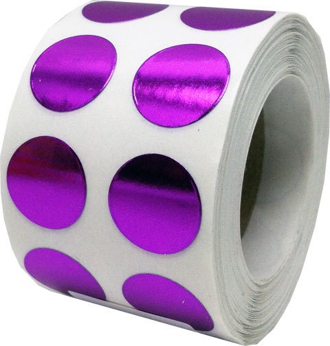 1000 Metallic Purple Dot Stickers Small 1/2 by TheDotSpotLane