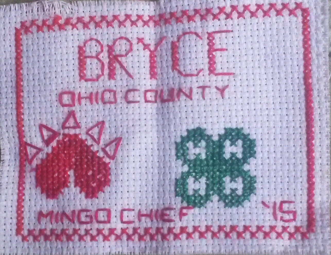 4-H Cross Stitch Nametag with Name Border by WV4HCrossStitch