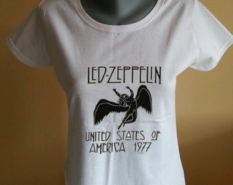 Led Zeppelin shirt Women Logo tee Led Zeppelin Rock Shirt Hard Rock ...