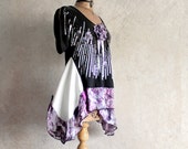Black Sequin Top Purple Ruffles Wearable Art Shirt Boho Chic Clothing ...