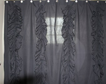 Popular items for grey ruffle curtain on Etsy