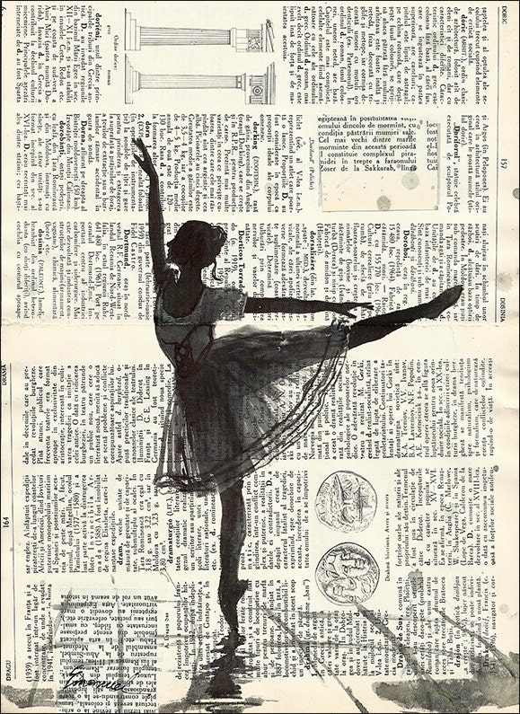 Print Art canvas Ink Drawing Sketch & Collage Mixed Media by rcolo