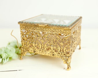 Popular items for gold trinket box on Etsy