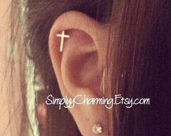 Cross tragus | Etsy