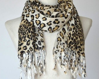 Leopard print scarf | Etsy
