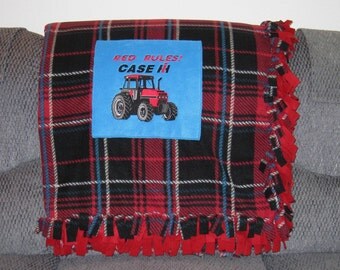Extra Long CASE International Tractor Embroidered Fleece Tied Blanket ...