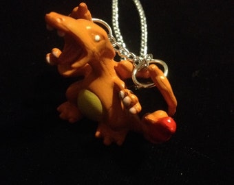 Charizard Pokemon PVC Necklace Handmade Chain Raver Charm Cute (White ...