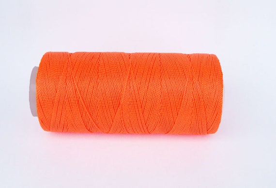 NEON ORANGE Fine Crochet String Not Waxed Nylon Thread