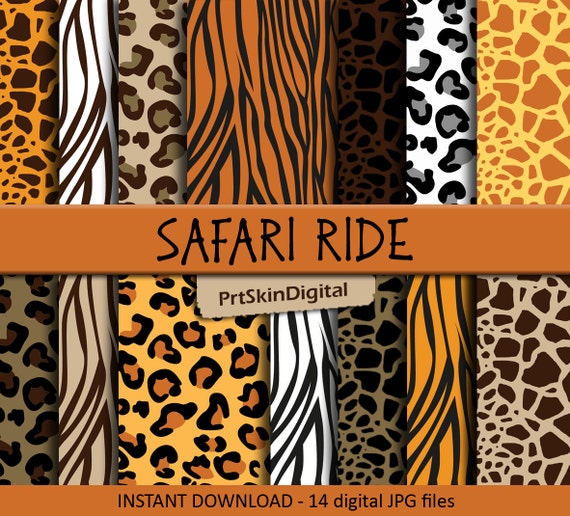 Safari Digital Paper Animal Print Digital Paper Safari