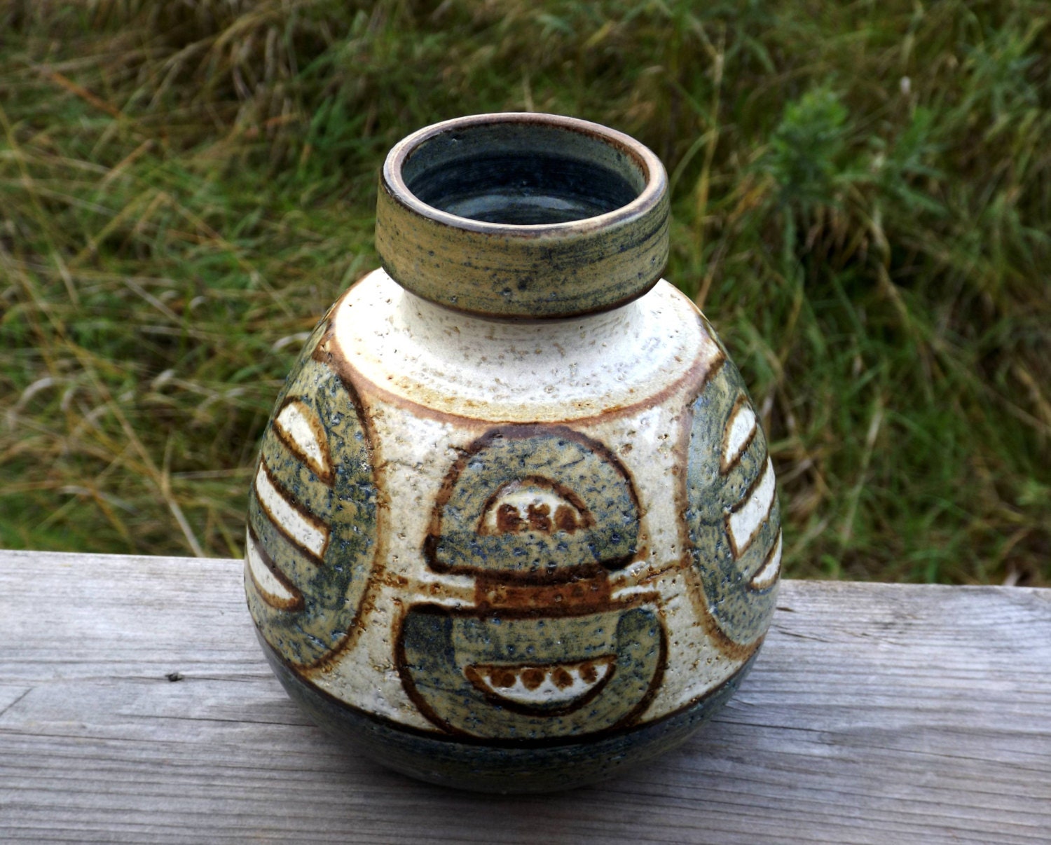 Vintage Danish Pottery Vase Art Pottery ERIKA by Backhausen