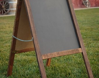 Chalkboard, Reclaimed Wood, Rustic Wood Sign, Sandwich Board. Two sided ...