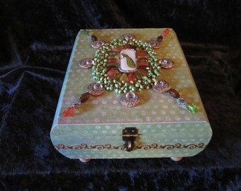 Popular items for peacock box on Etsy