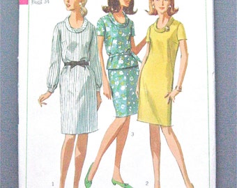 Vintage Sewing 1960s Mod Dress Pattern Simplicity by Fancywork