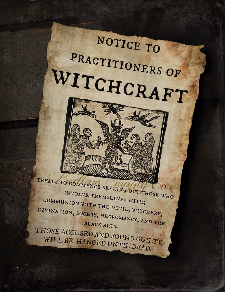 1692 Witch Trials Notice
