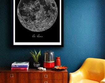 Full Moon Poster PRINTABLE FILE. La Luna Moon Poster. Lunar
