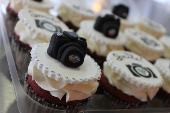 Camera Cupcake Toppers/Party Favors 1 Dozen by ItzMyPartyCakery