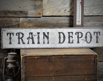 Train depot sign | Etsy