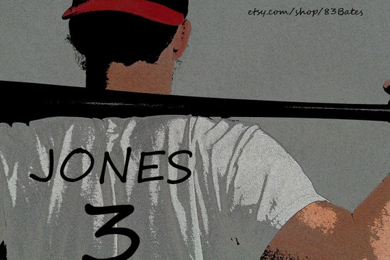 Custom made Baseball player art for Boys room choose by 83Bates