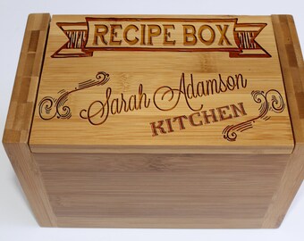 Popular items for custom recipe box on Etsy
