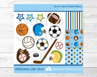 Sports Clipart Clip Art Basketball Baseball Football Golf