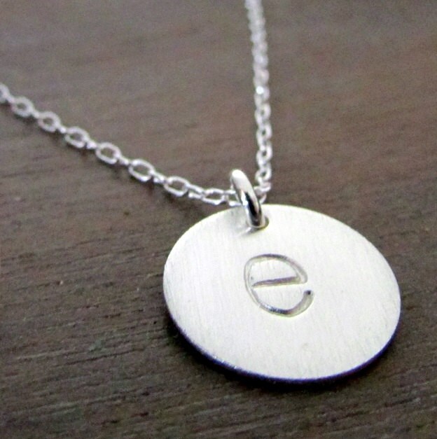 Silver Letter Necklace Silver Initial Necklace by ERiaDesigns