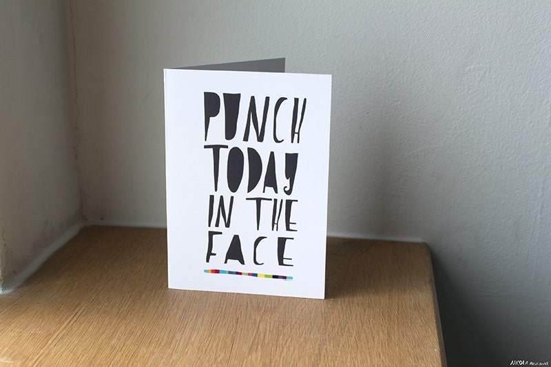 PUNCH TODAY greeting card cc101 by MsSpanner on Etsy